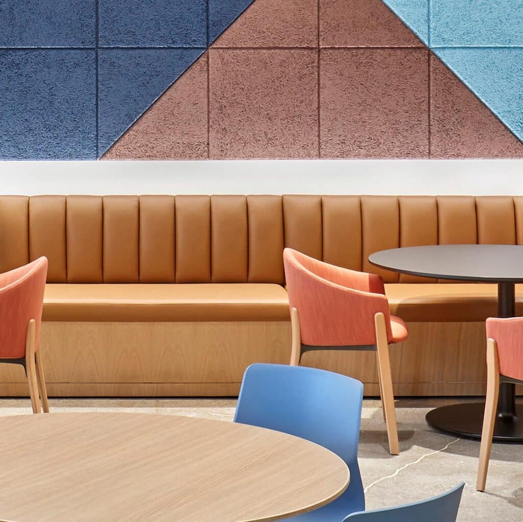 Curved Corporate Banquette | Jamie Stern Design | Custom Furniture