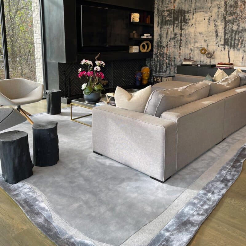 Chicago Living Room | Organic-Shaped Rug | Jamie Stern Design