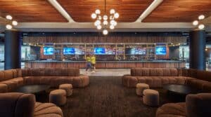 Geodis Park Stadium | Oversized Banquette | Jamie Stern Design