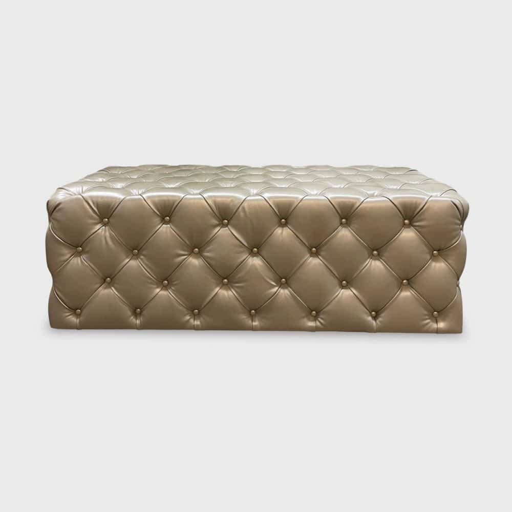 London Rectangle Ottoman | Tufted Leather Ottoman